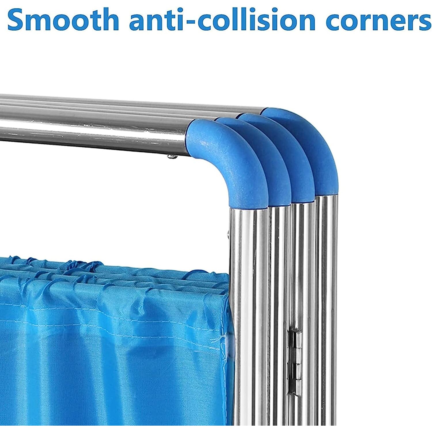 Paravan medical, cadru metalic, 3 segmente, pliabil, albastru - eMAG.ro