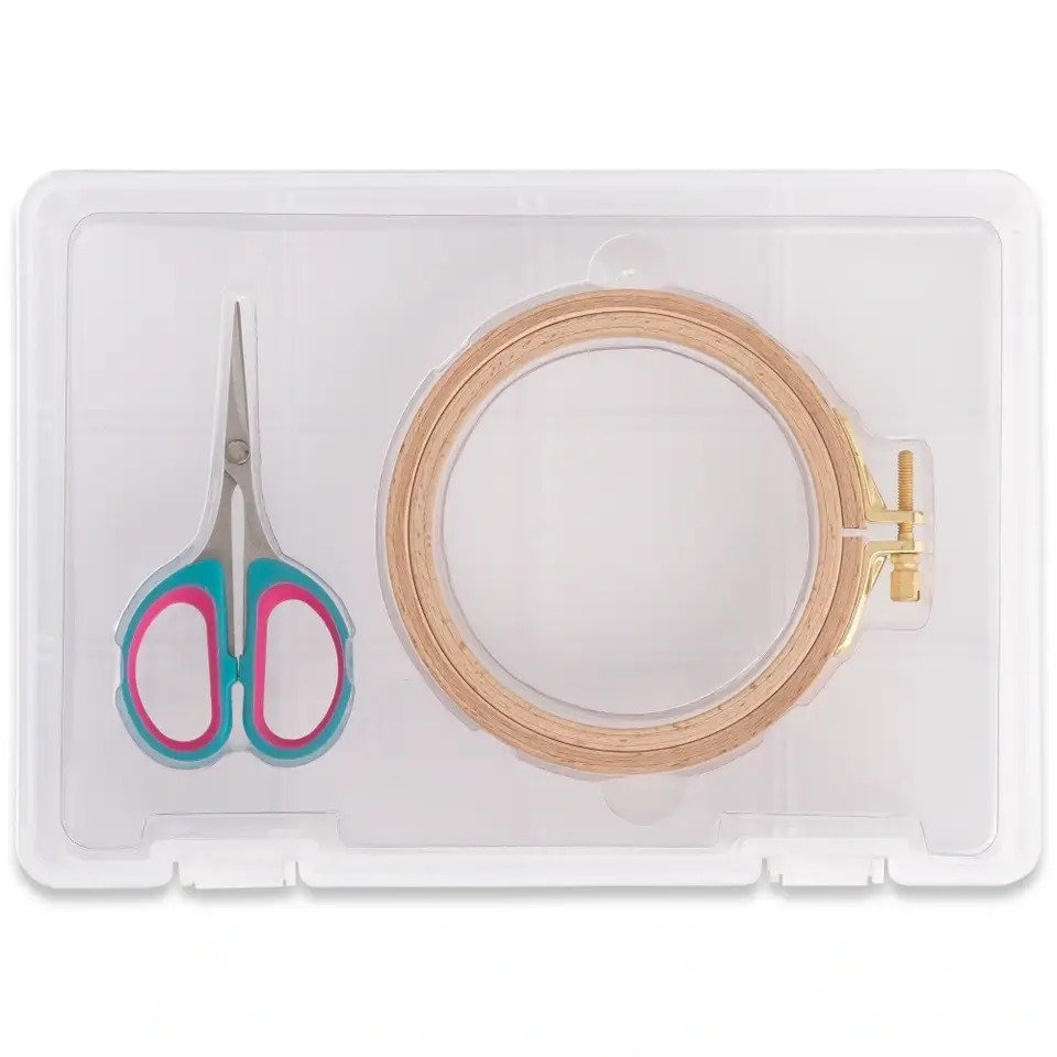 Kit de broderie pentru incepatori, cu instructiuni, gherghef, ace ...