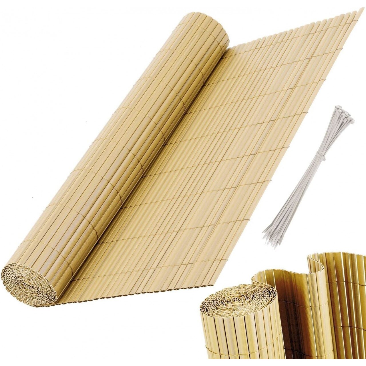 Paravan imitatie Bambus PVC 200x300cm, balcon, gard, terasa, protectie ...