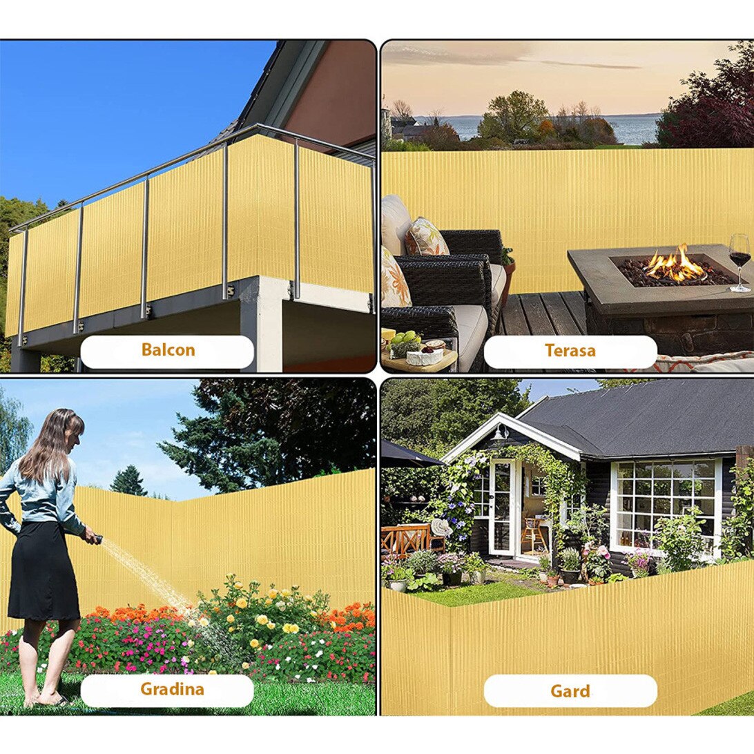 Paravan imitatie Bambus PVC 150x300cm, balcon, gard, terasa, protectie ...