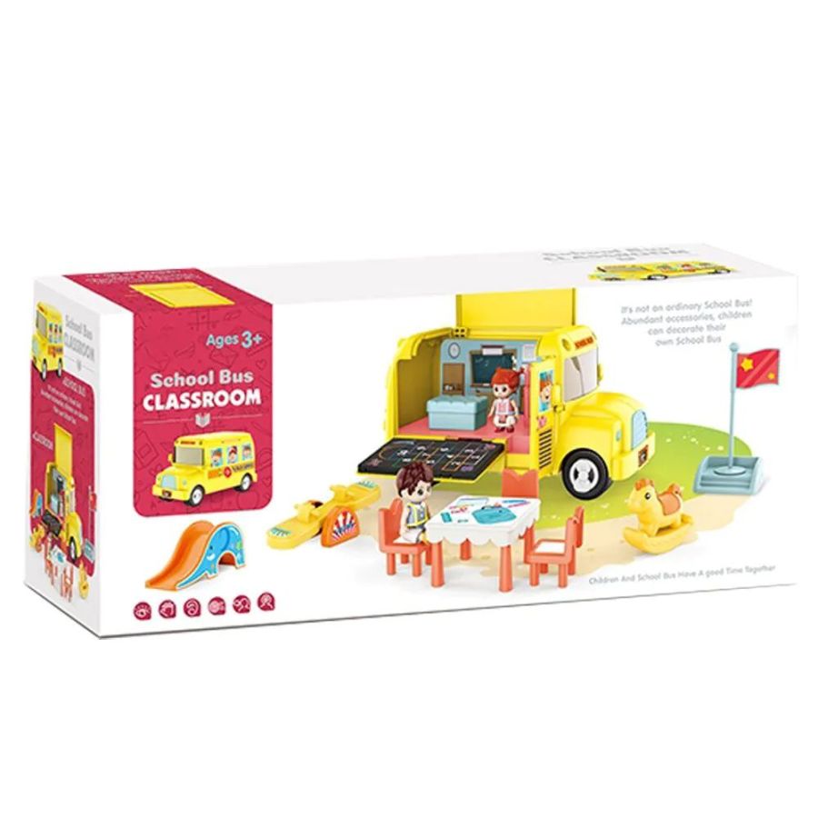 Autobuz scolar cu mobilier si figurine Ocie Touring Classroom 32 cm ...