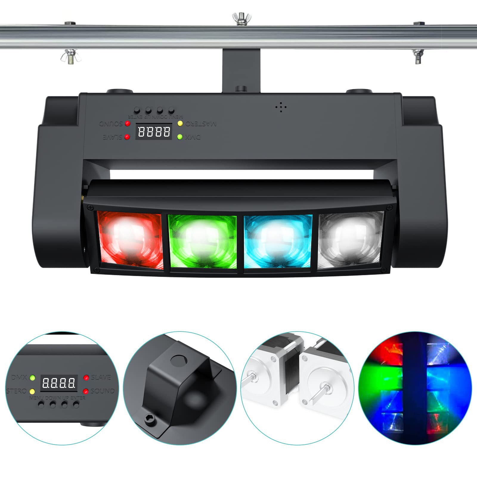Proiector lumini Led DJ, YWX, 8x3W LED RGB, 4 Mod Usor, Usor de ...