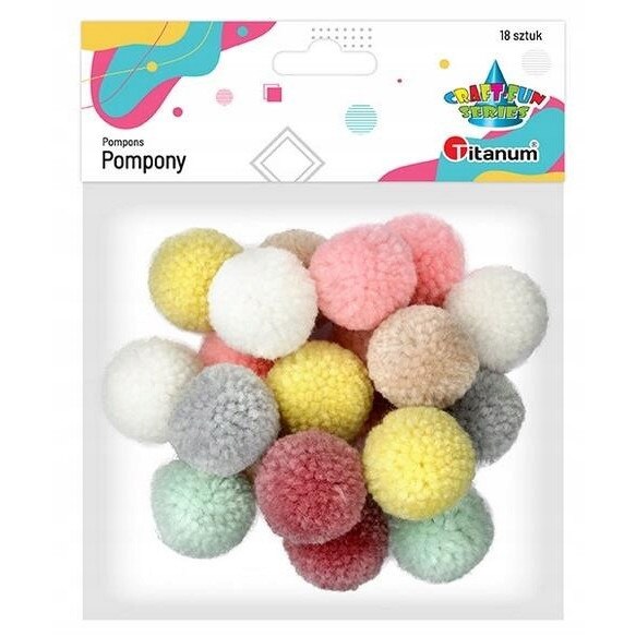 Pomponi decorativi 3 cm, Pastel, 18 Buc - eMAG.ro