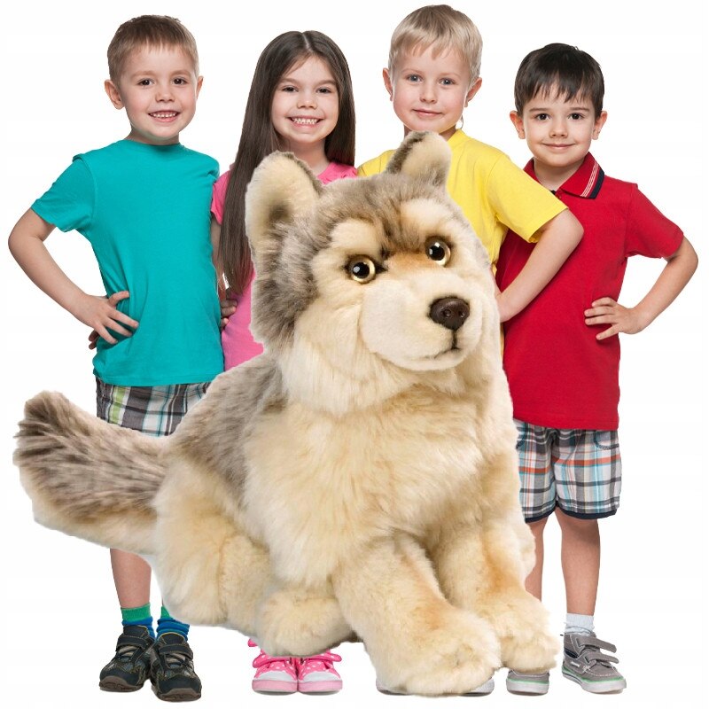 Jucarie de plus lup, WWF, 25 cm, Bej/Gri, + 3 ani - eMAG.ro