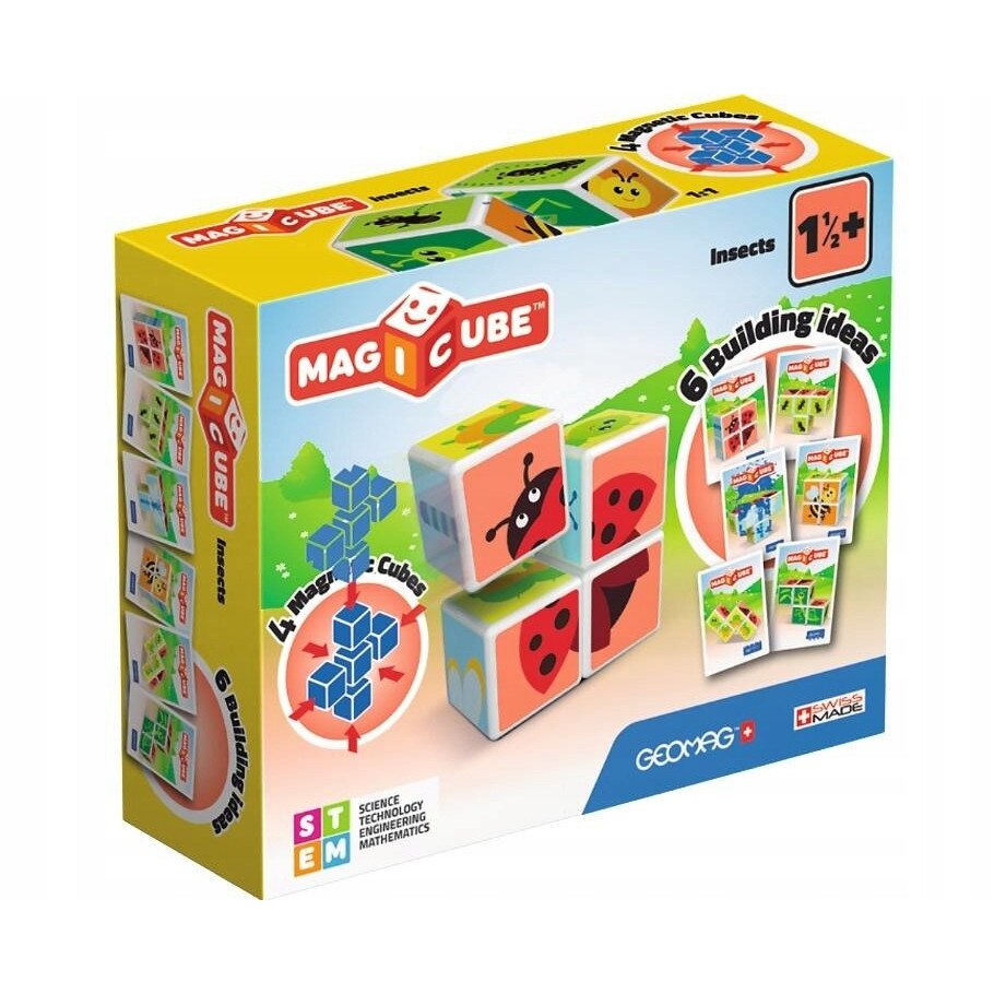 Set blocuri magnetice insecte Magicube, Geomac, Multicolor - eMAG.ro