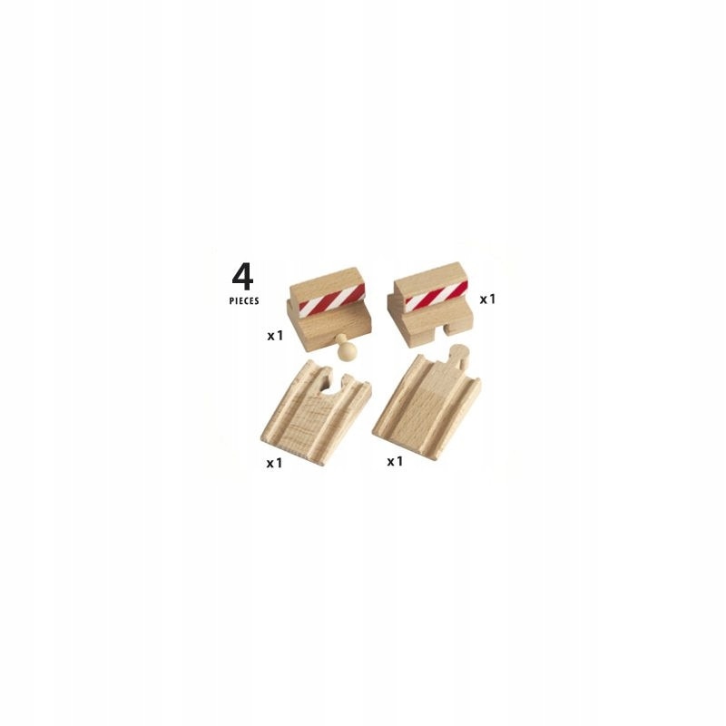 Set sine si tampon pentru tren, Brio, Lemn, 3+ ani, Bej/Rosu - eMAG.ro