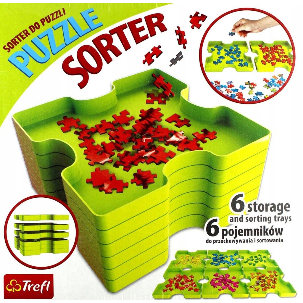Set 6 cutii sortare pentru puzzle, Trefl, Verde - eMAG.ro