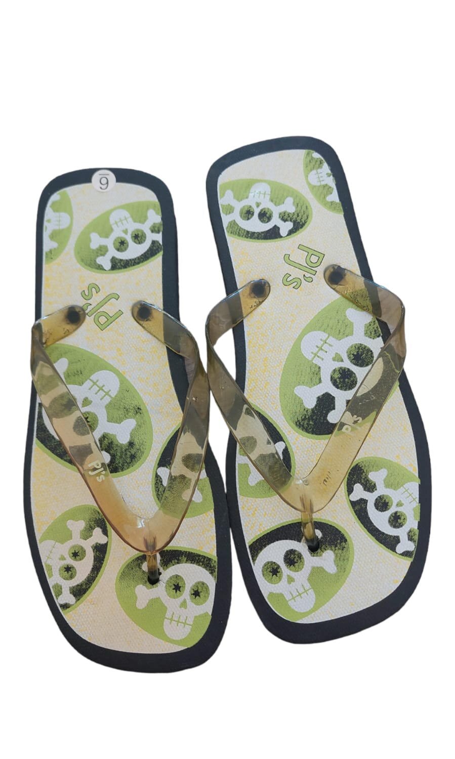 Slapi de plaja dama, Pure Juice, colorati negru-verde, marime 37 - eMAG.ro