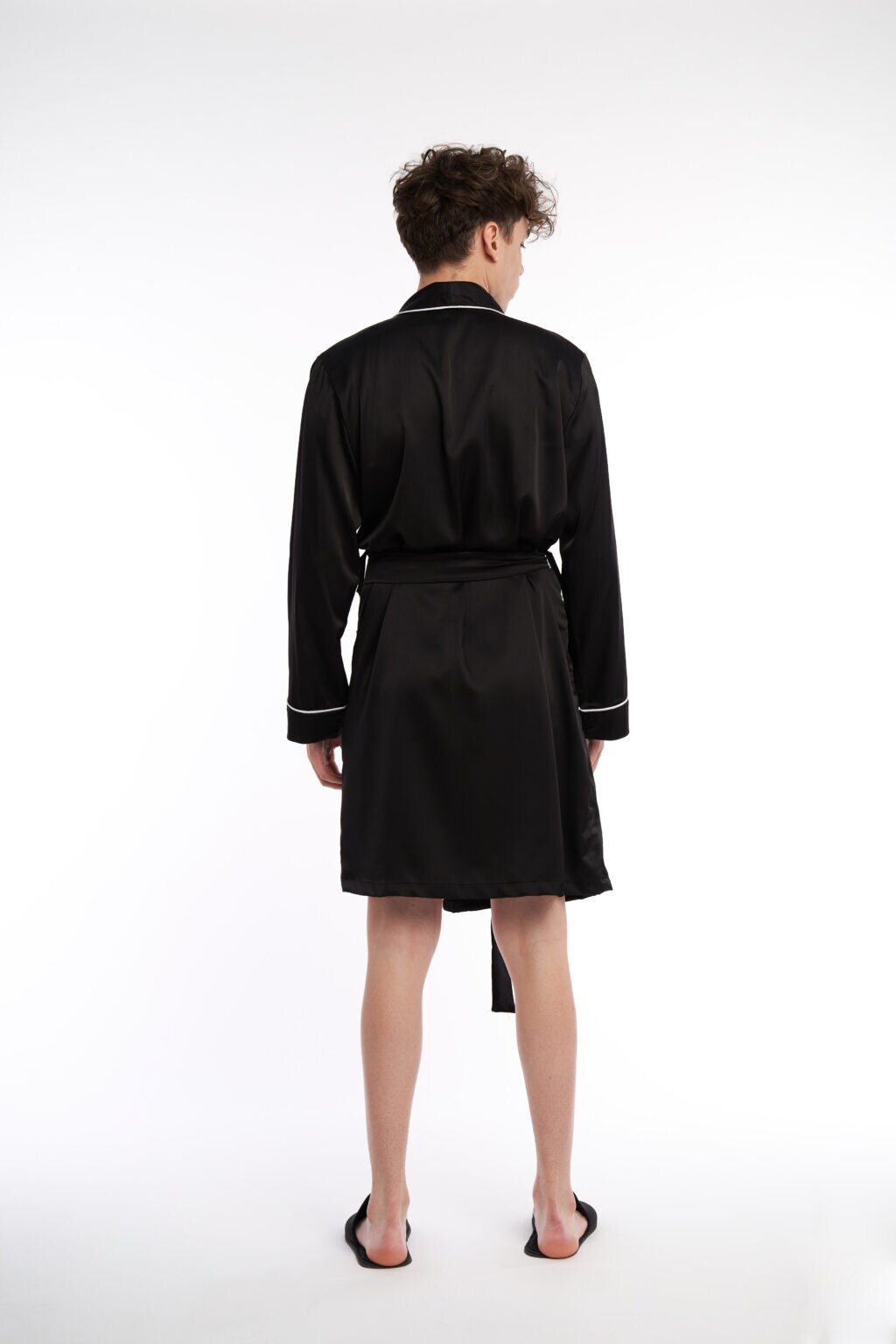 Halat pentru Barbat din Satin de Matase Negru XL - eMAG.ro