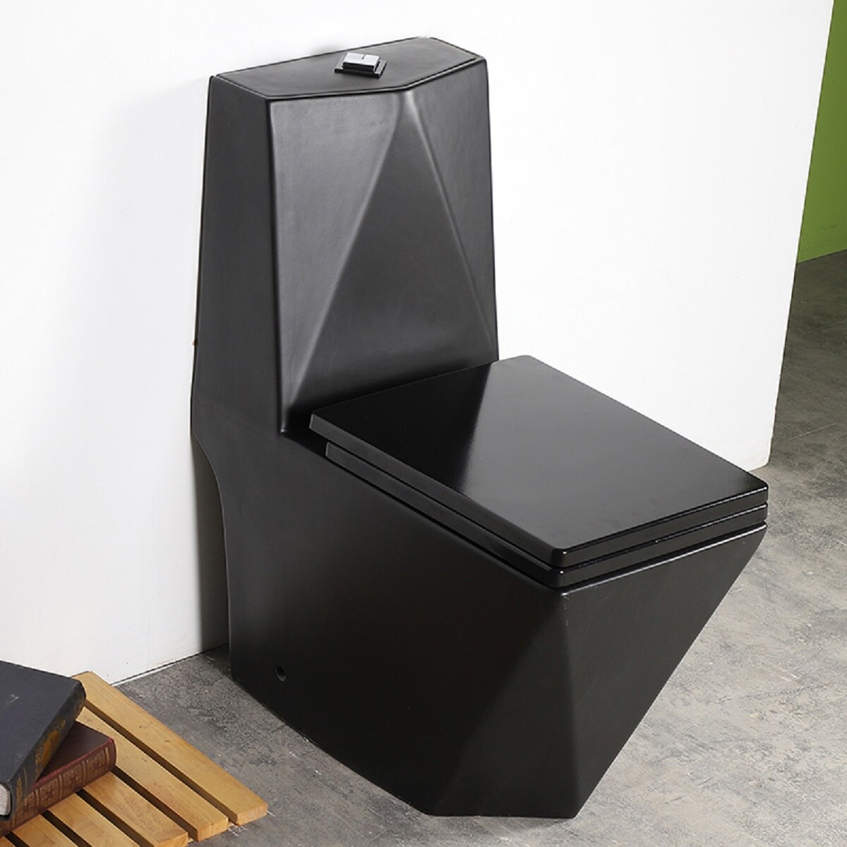 Vas WC Enrico, Rimless, SifonFlush, Negru Mat, Power color, 68x38 cm ...