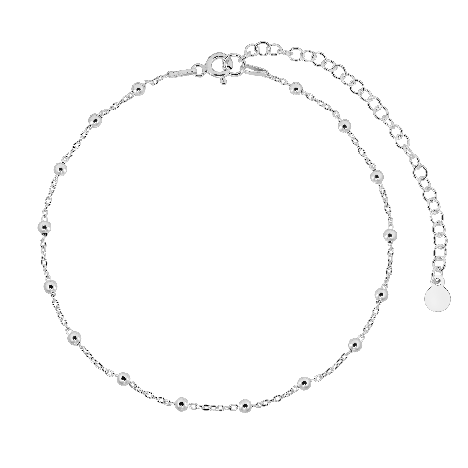 Bratara de picior din argint, lantisor cu margele - eMAG.ro