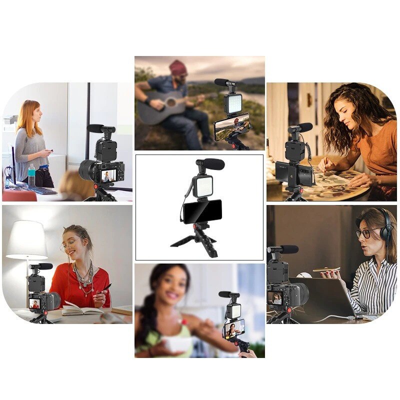 Suport pentru telefon/Trepied Cu microfon, Negru, CSD - eMAG.ro