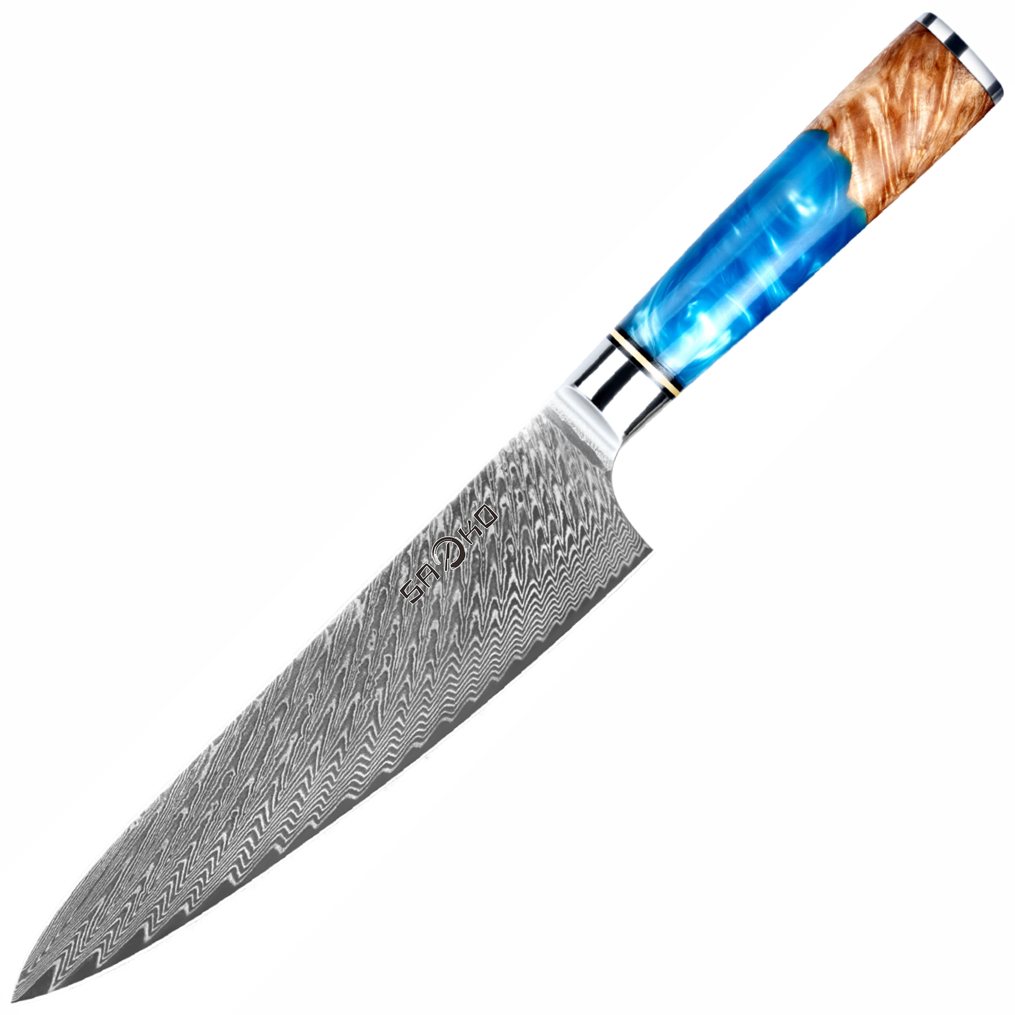 Cutitul bucatarului profesional SAOKO ®, otel damasc 67 straturi, maner ...