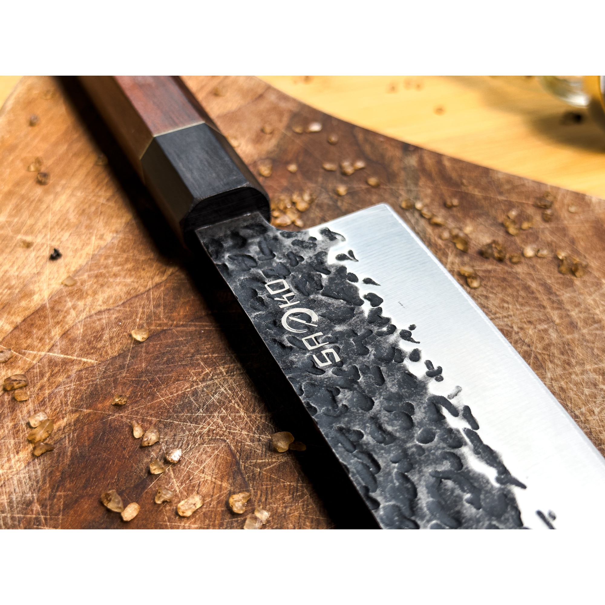 SAOKO Kiritsuke kés, szén-rozsdamentes acél, nyolcszögletű ébenfa nyél ...
