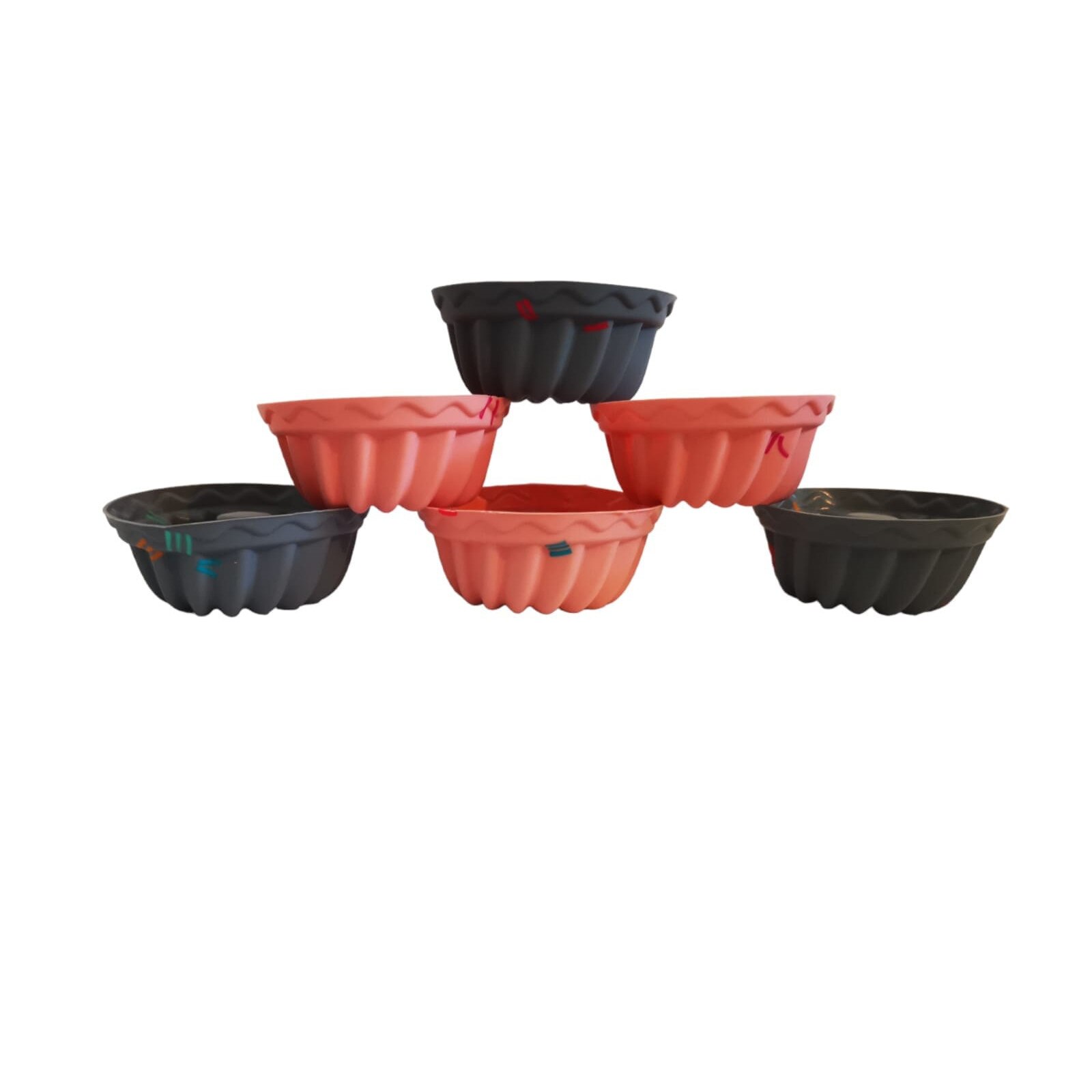 Set 6 forme silicon pentru briose, roz/gri - eMAG.ro