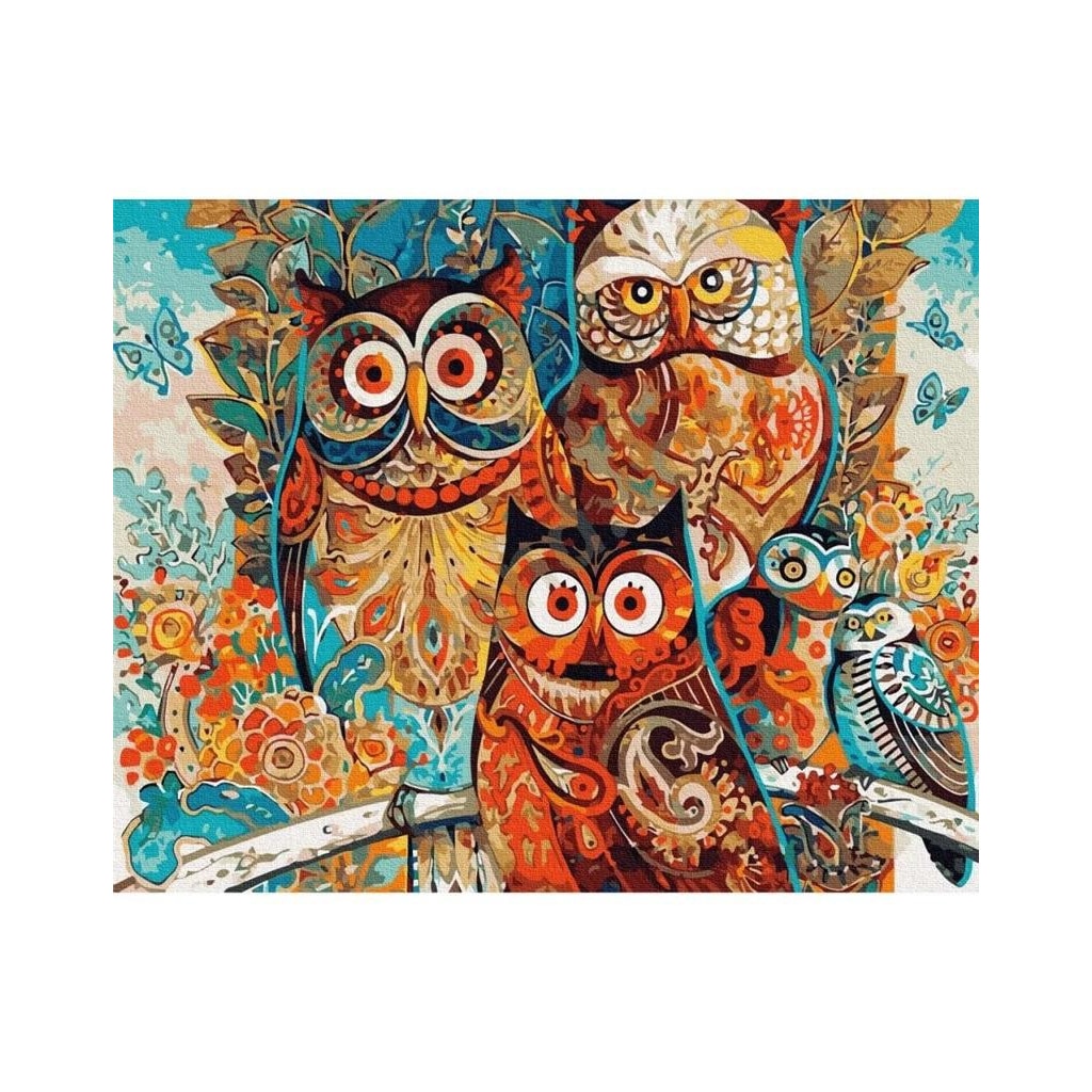 Pictura pe numere Bufnite, Twoje Hobby, Multicolor - eMAG.ro