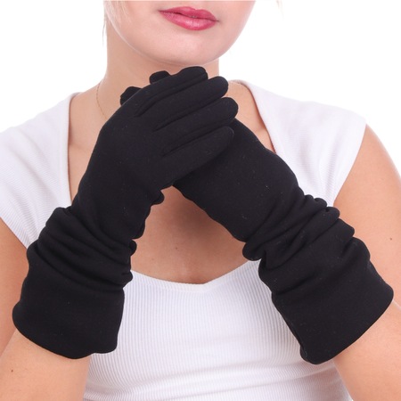 Manusi lungi de dama, Born86, Poliester/Elastan, 46 cm, Negru - eMAG.ro