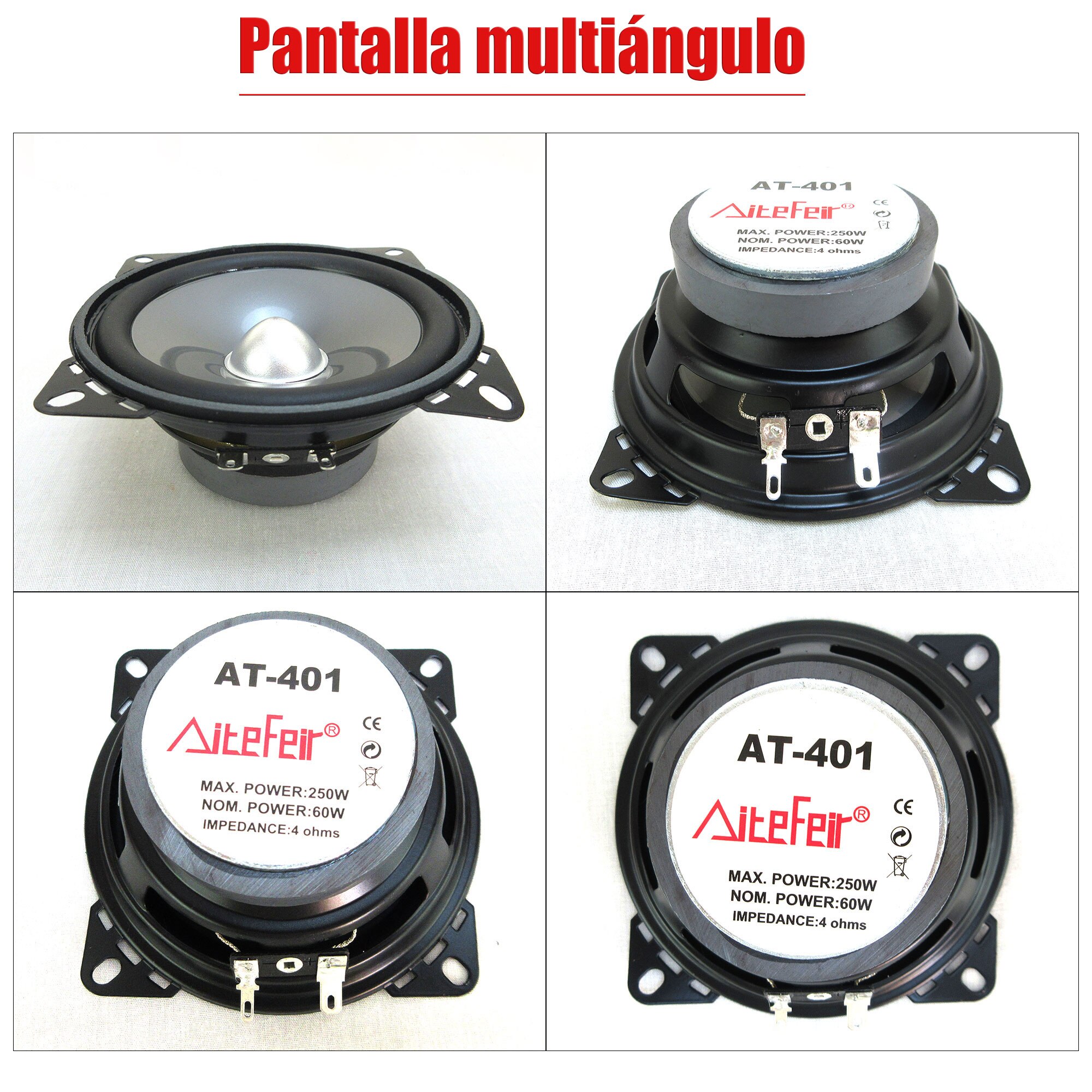 Difuzoare, AiteFeir, 4 inch, 500 W, Negru - eMAG.ro