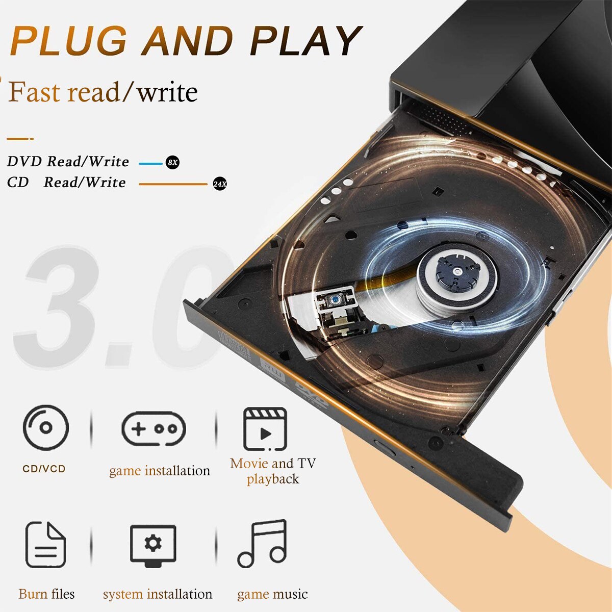 Unitate DVD optica externa, Negru - eMAG.ro