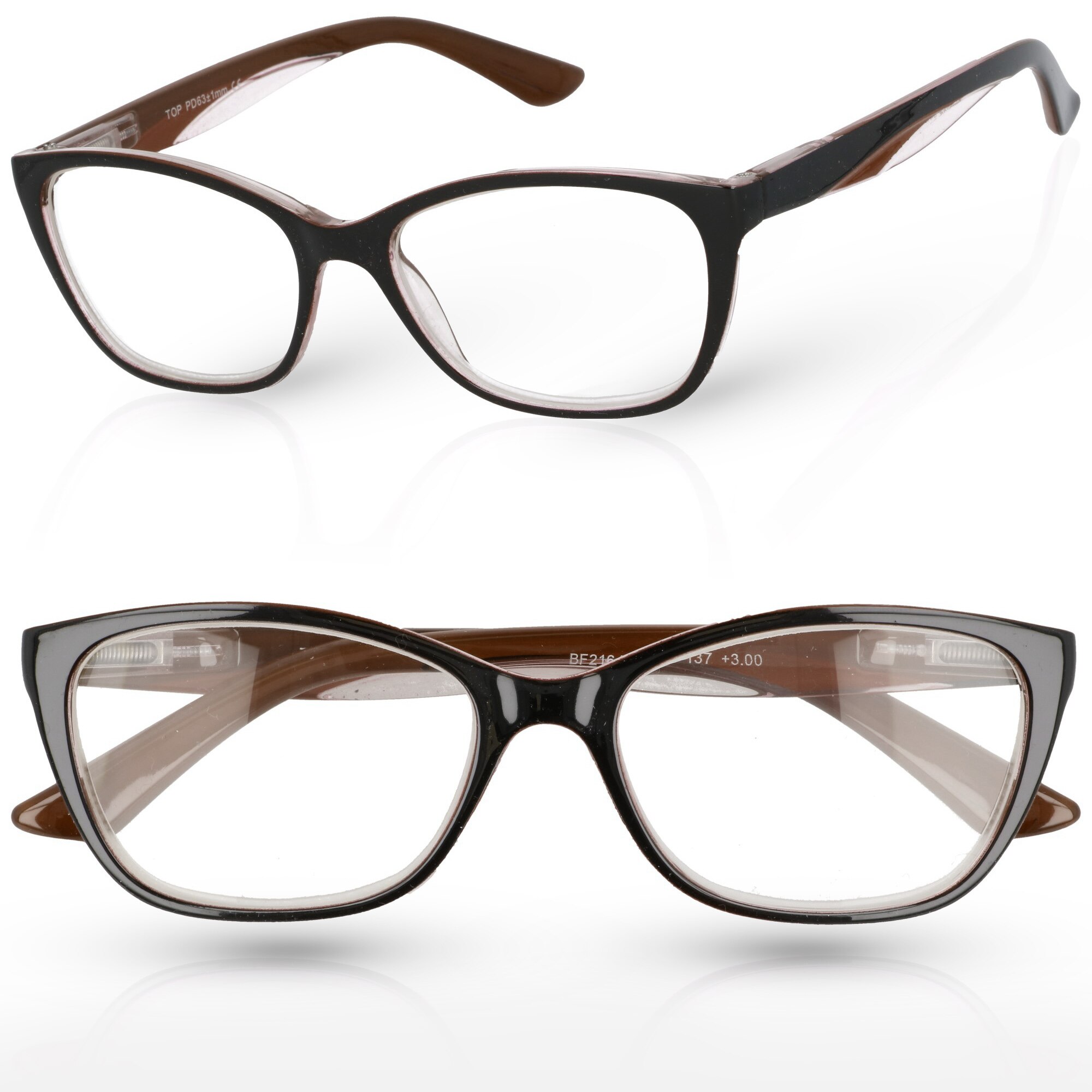 Ochelari de citit dama, Born86, Plastic, Forma ochi de pisica, Dioptrie ...