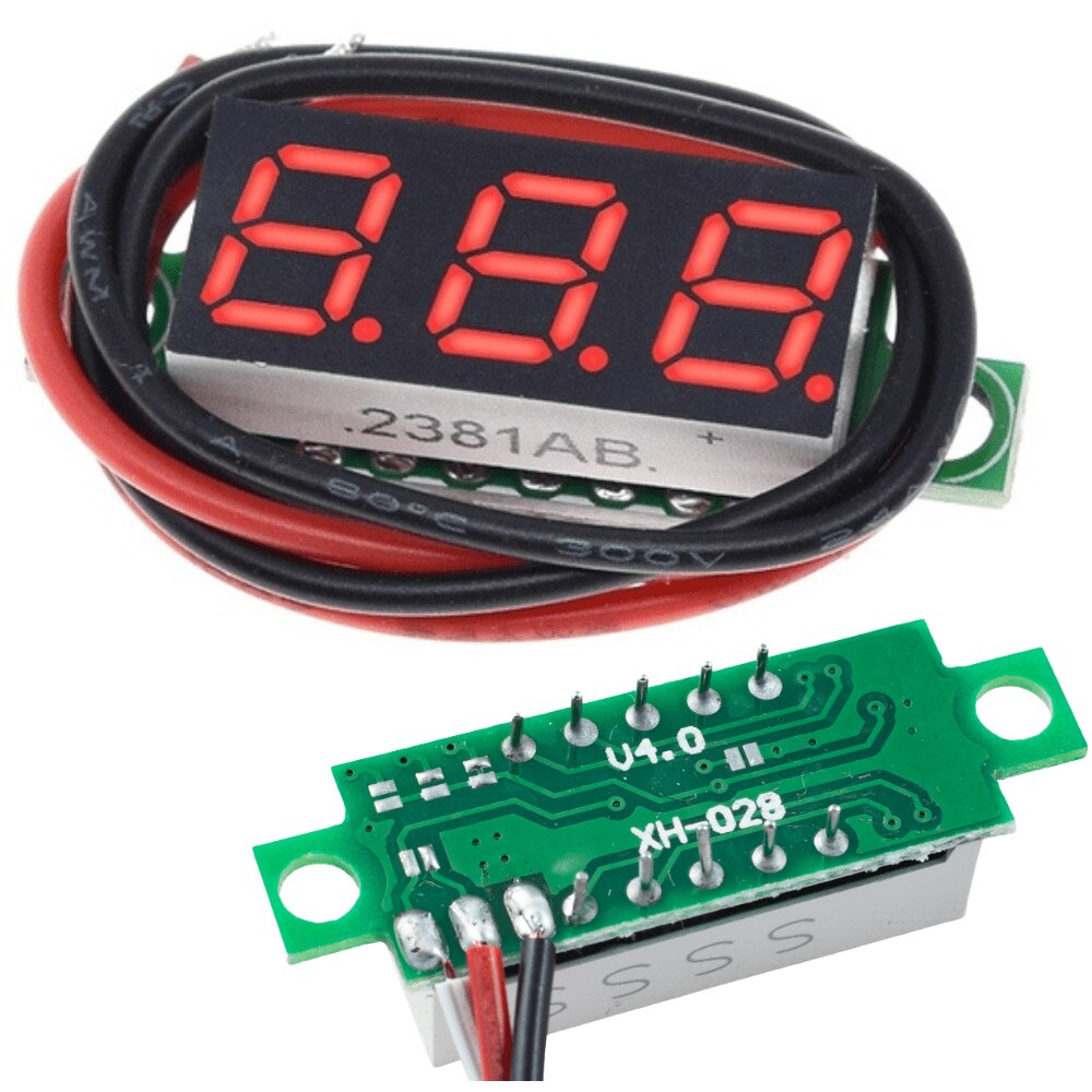 Voltmetru DC LED, 0.28", Rosu - eMAG.ro