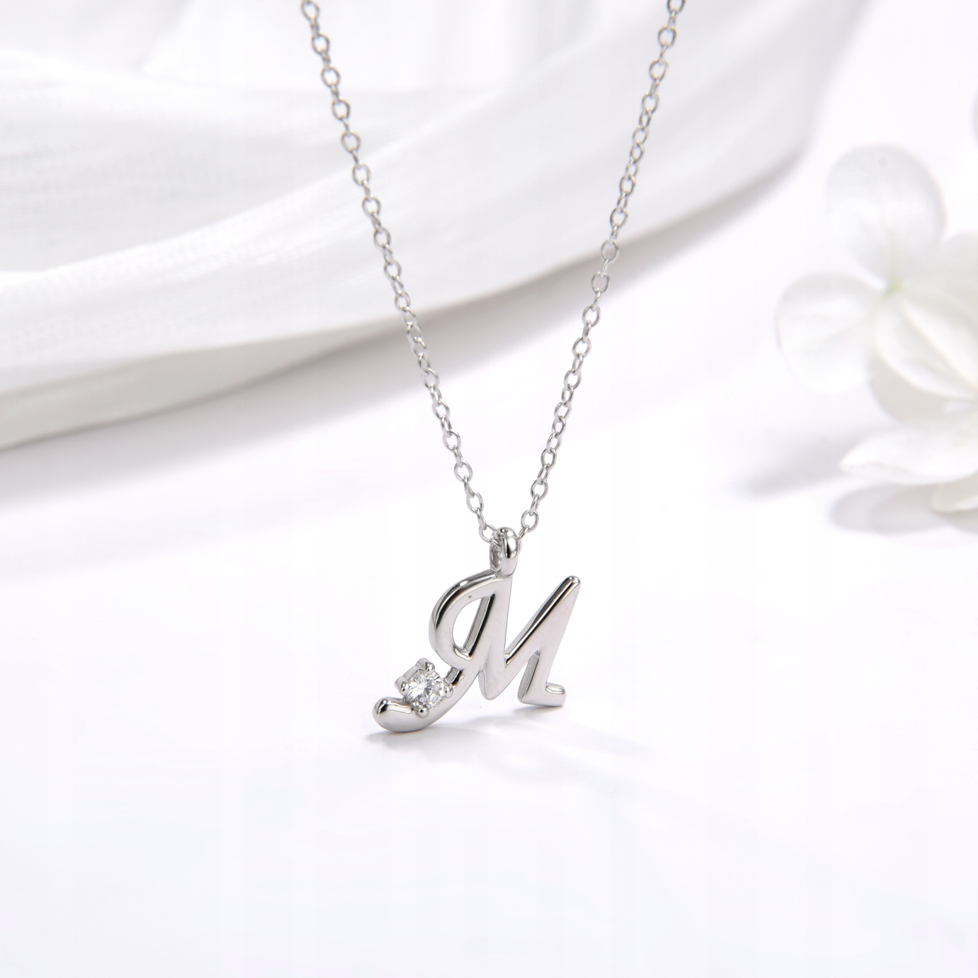 Colier dama, Mennica Bydgoska, Model Initiala M, Argint 925, Argintiu ...