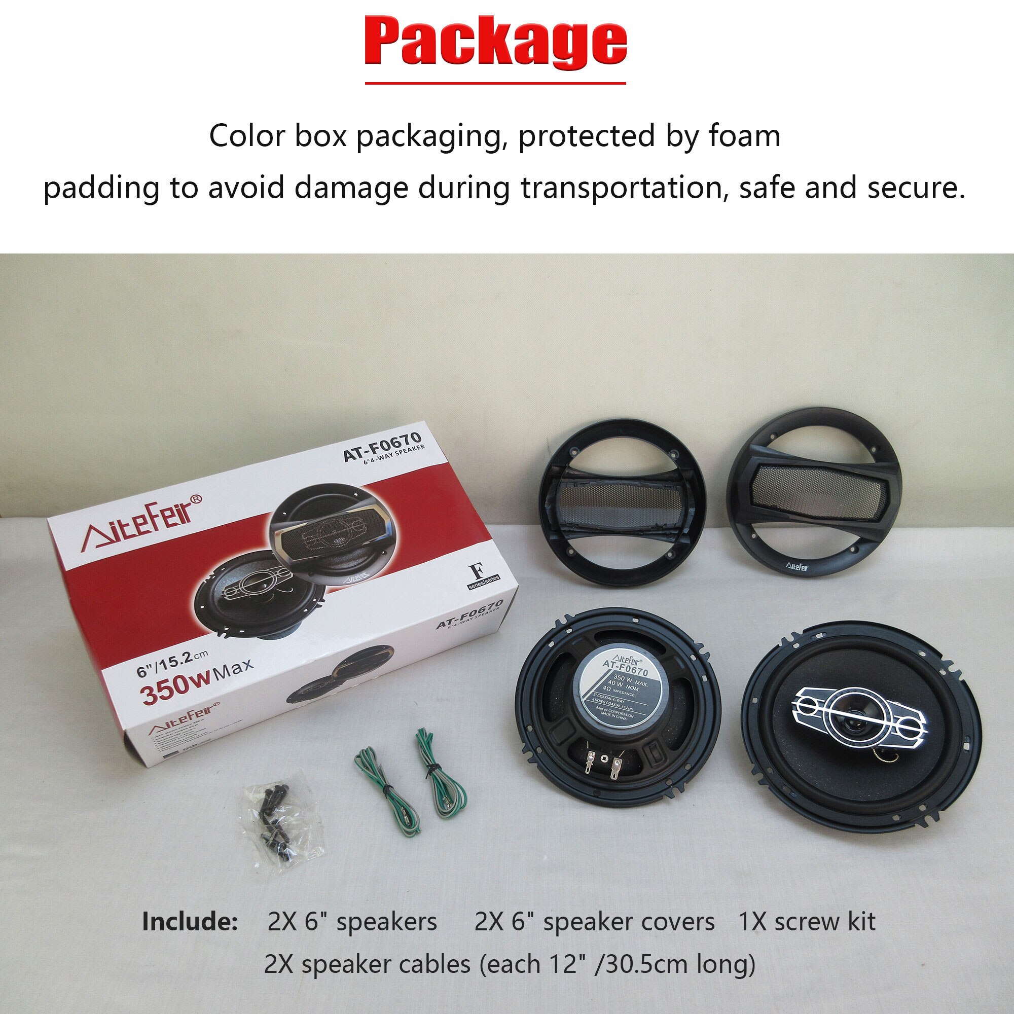 Difuzor auto, AiteFeir, 6inch, Metal/Plastic, 700 W, Negru - eMAG.ro