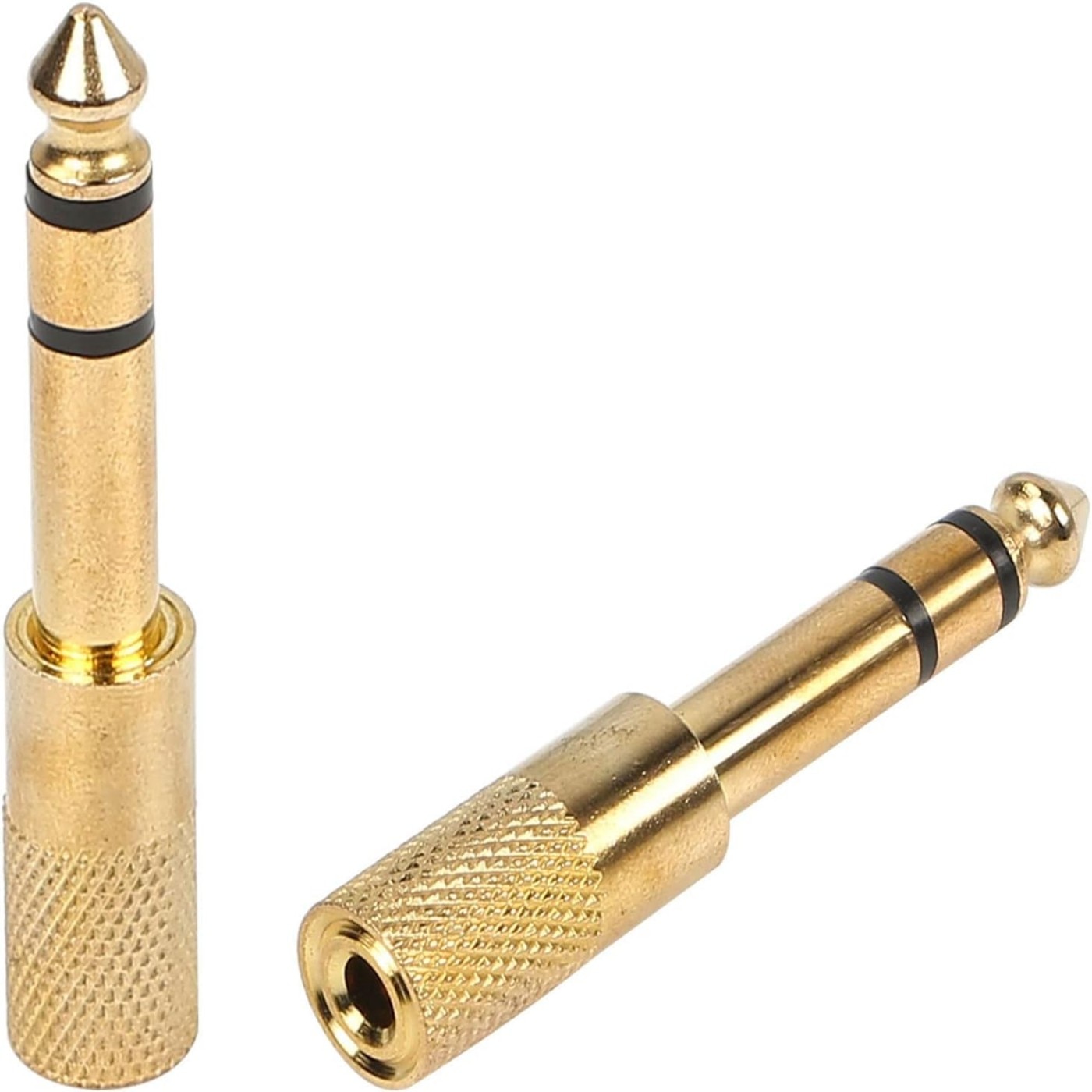 Set 2 adaptoare audio, FAC, Jack 6.35/3.5mm, Auriu - eMAG.ro