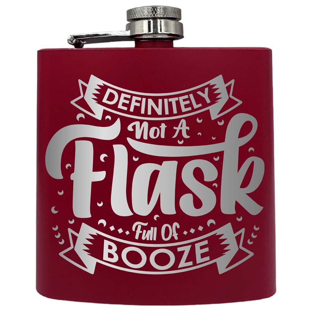 Plosca metalica gravata, de 6oz 180 ml pentru bauturi fine, Definitely ...