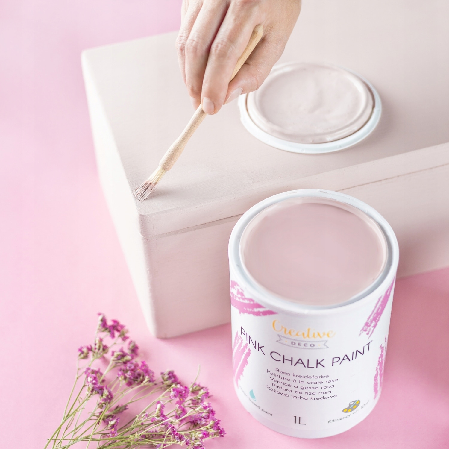 Vopsea creta, Creative Deco, Pentru mobilier din lemn, Roz, 1000 ml - eMAG.ro