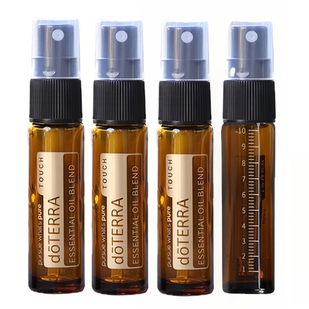 Set 4 recipiente cu pulverizator de parfum, Sticla, 10 ml, Maro - eMAG.ro