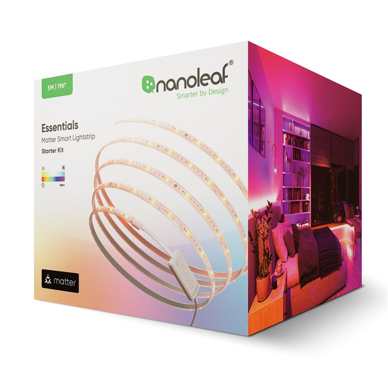 Banda LED Smart Nanoleaf Essentials Lightstrip Starter Kit Matter, 5m ...