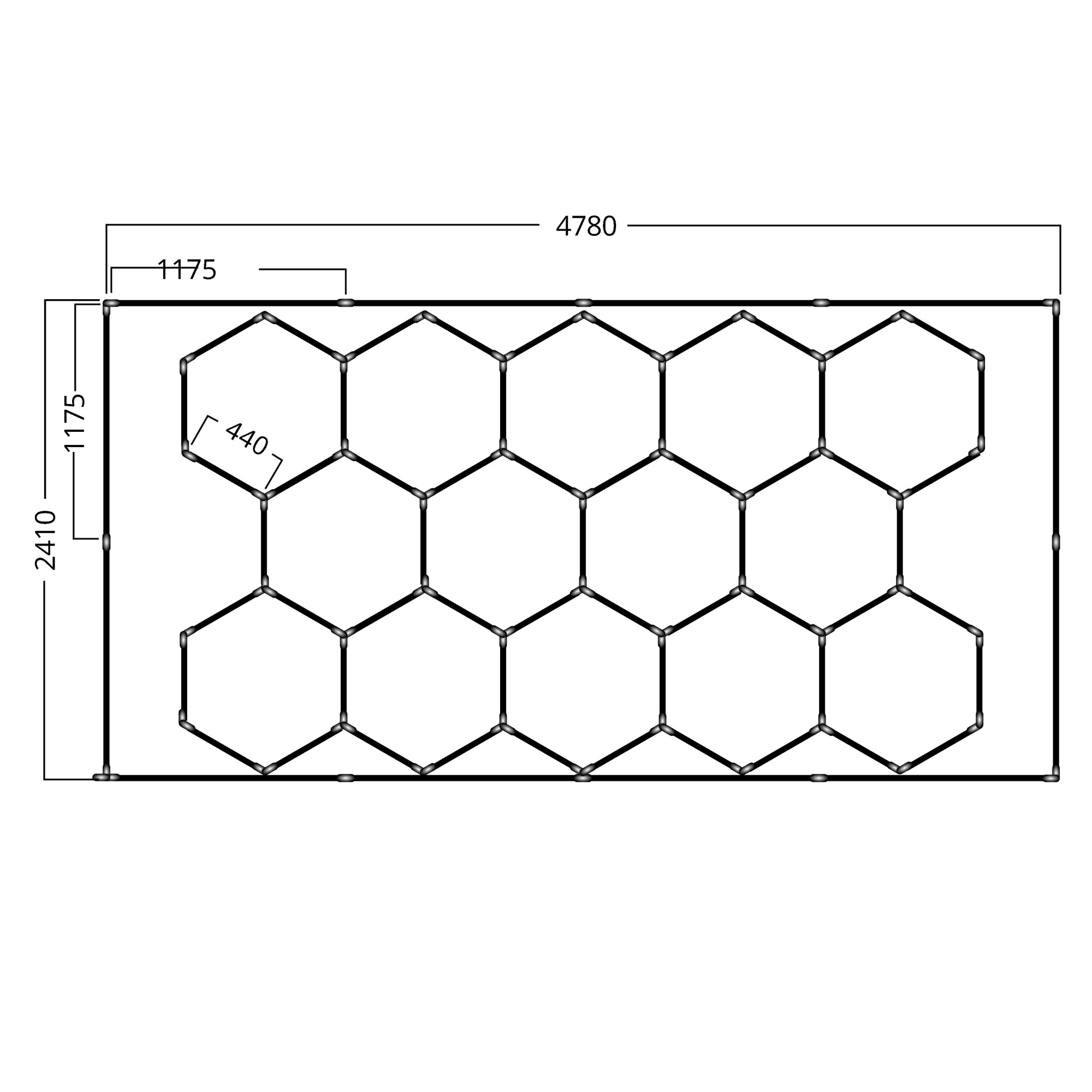 Sistem Iluminat LED Hexagonal, VIVID, 2410x4780mm, 558W/ora, 6400K ...