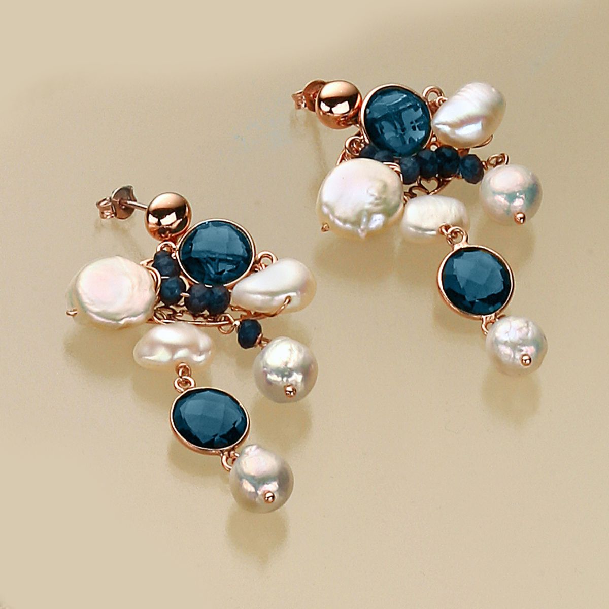 Set Magnifique din perle de cultura, agat si safir – unicat - eMAG.ro