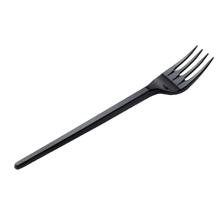 Set 100 furculite de unica folosinta, Pap Star, Plastic, 16.5 cm, Negru ...
