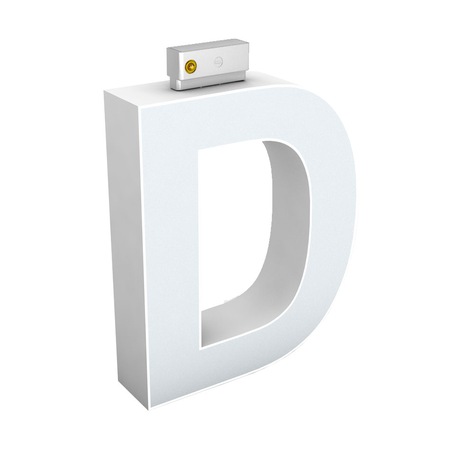 Litera LED, abcMIX glisabila D mare, seria track, profil Al, 150mm ...