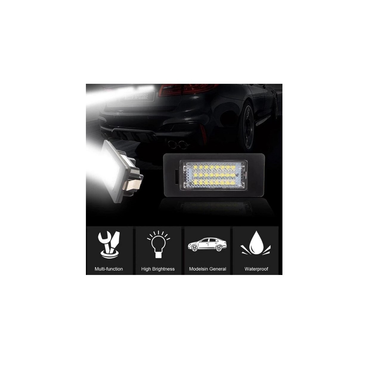 Set 2 lampi numar Ventoo®, LED canbus, fara eroare, compatibil cu BMW, E39, E60, E61, E90, E91 ...