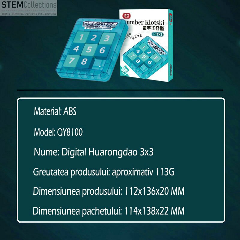 Joc cu Numere, QiYi Number Klotski, Magnetic, Albastru, 3x3 - eMAG.ro