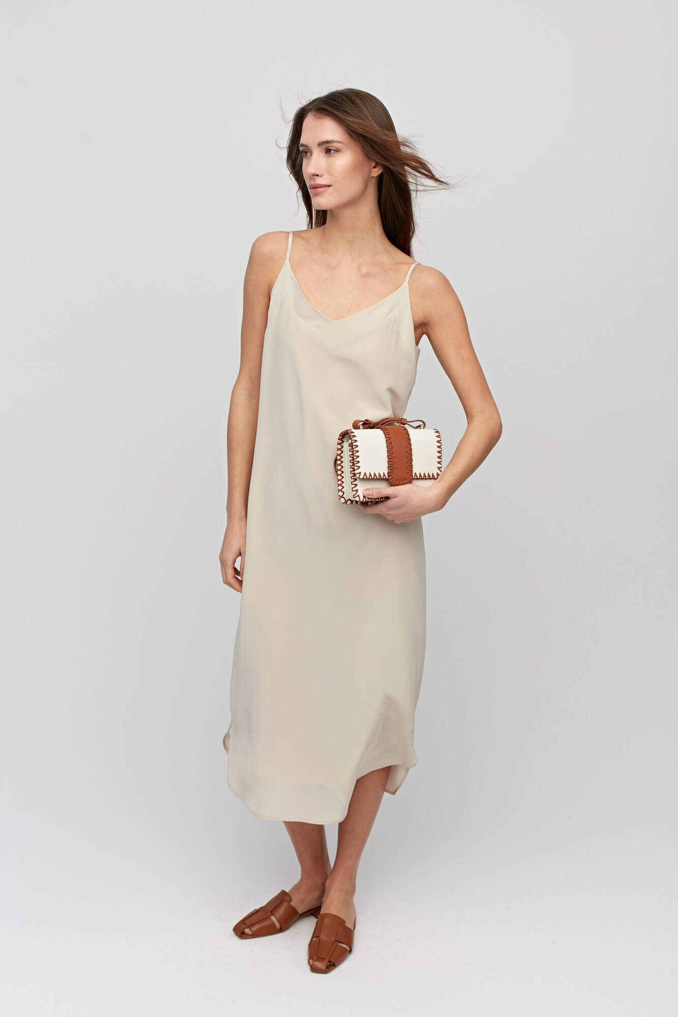 Rochie, Patrizia Aryton, Matase, Bej, 40 - eMAG.ro
