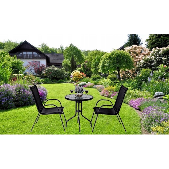 Set Bistro Masa cu 2 Scaune, Mobilier Metalic pentru Balcon, Terasa ...