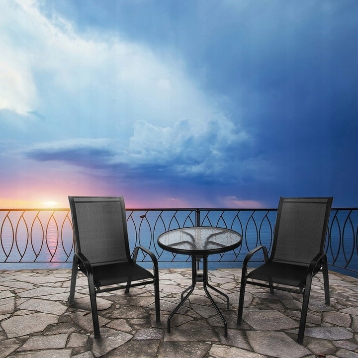 Set Bistro Masa cu 2 Scaune, Mobilier Metalic pentru Balcon, Terasa ...