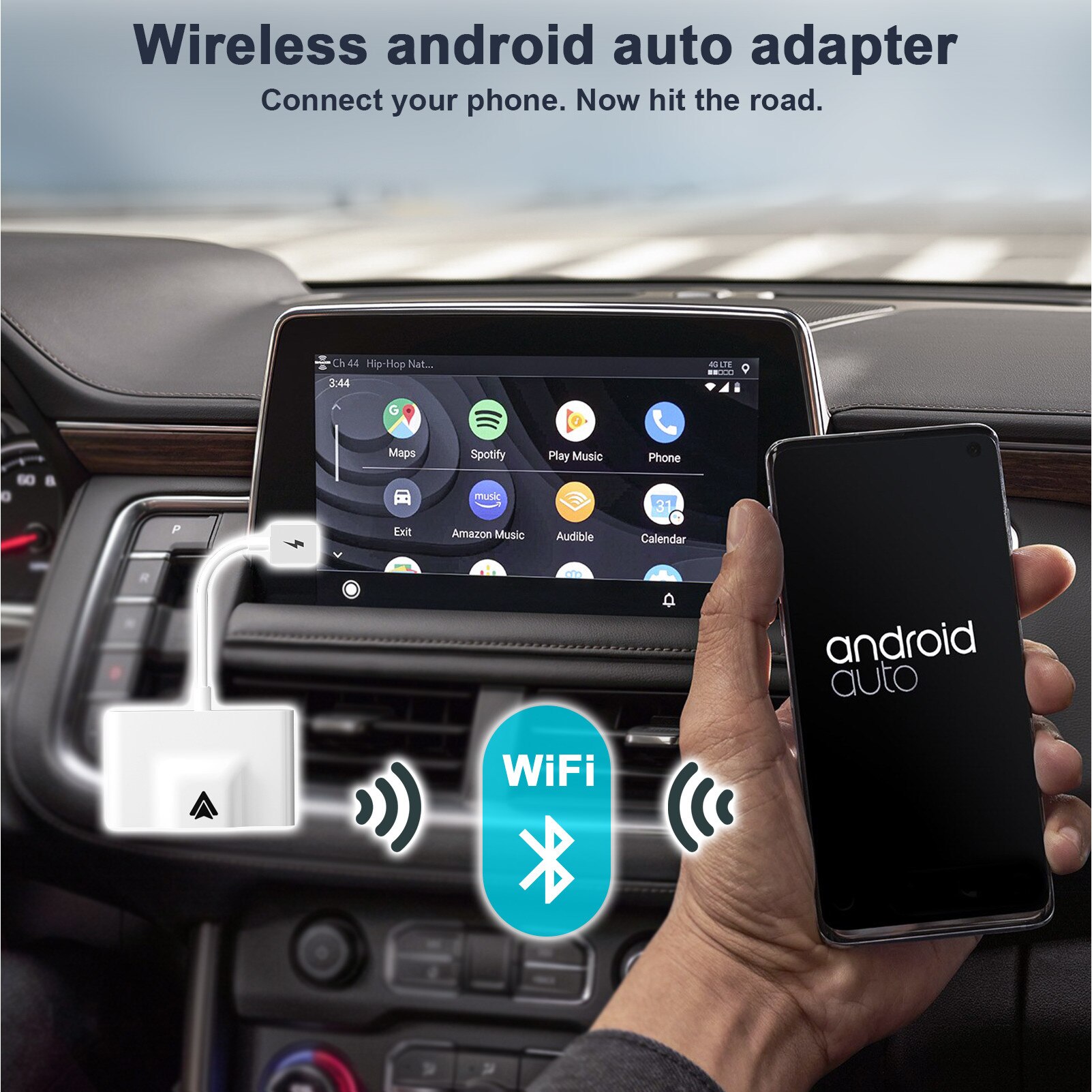 Adaptor wireless Android auto pentru redare auto, Alb - eMAG.ro