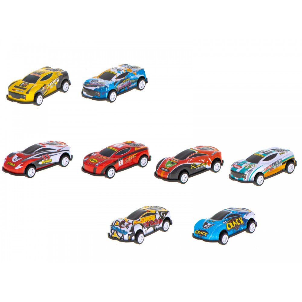 Set 8 masinute de curse diferite modele pentru copii 6.7 cm x 3 cm x 1. ...