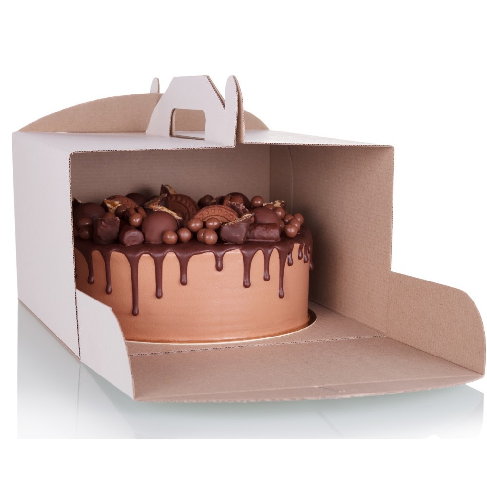 Set 5 cutii pentru tort, Polska produkcja, Carton, 26x26x25 cm, Alb ...