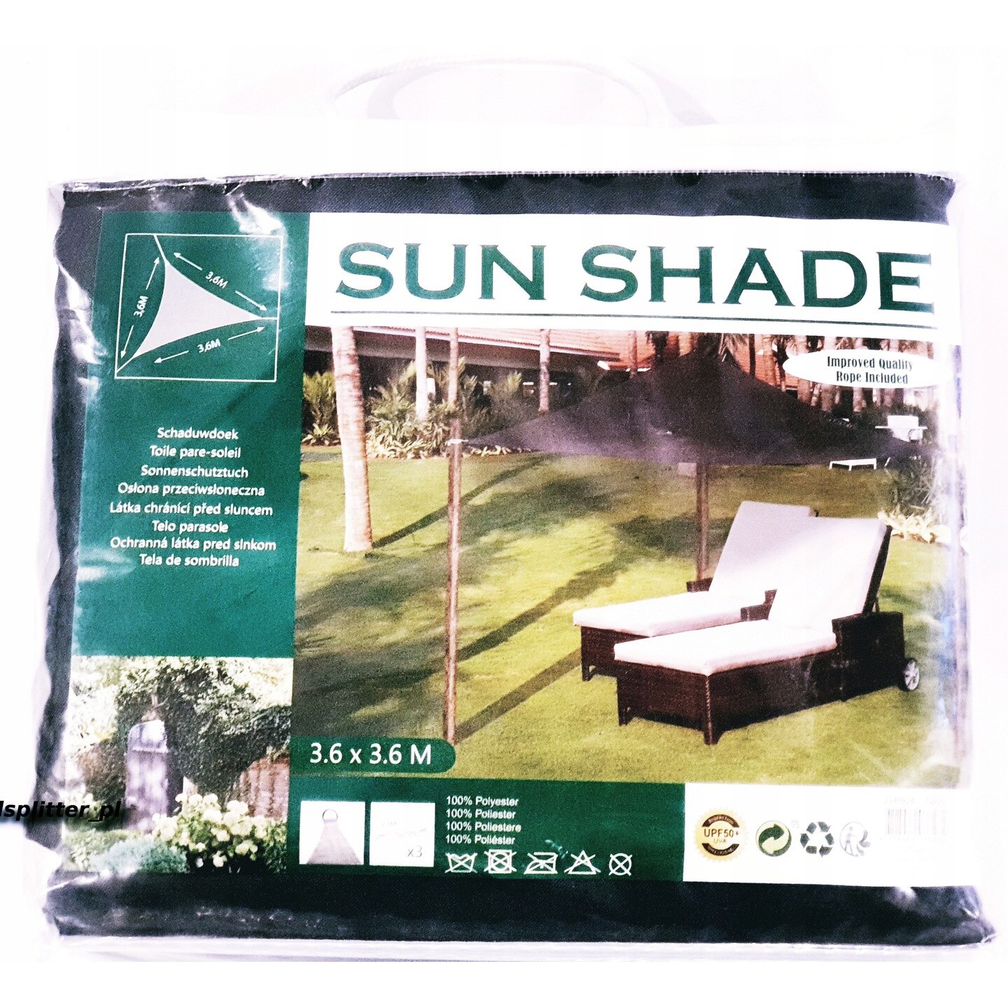 Copertina gradina, UPF 50+, Poliester, 3.6x3.6 m, Gri - eMAG.ro