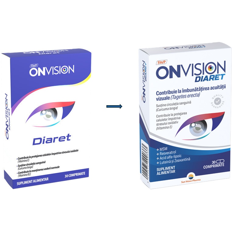 Onvision Diaret, Sun Wave Pharma, MSM, Curcuma, luteina, zexantina ...