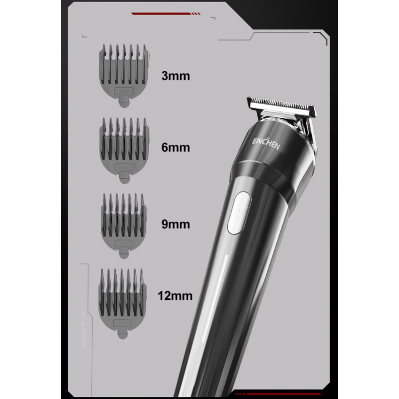 Самобръсначка ENCHEN Beardo, Сухо бръснене, 4 аксесоара, 6000 об/мин ...