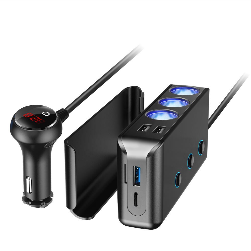 Adaptor splitter bricheta auto, Qyntech®, Multiplicator 7 in 1, 12V/24V ...