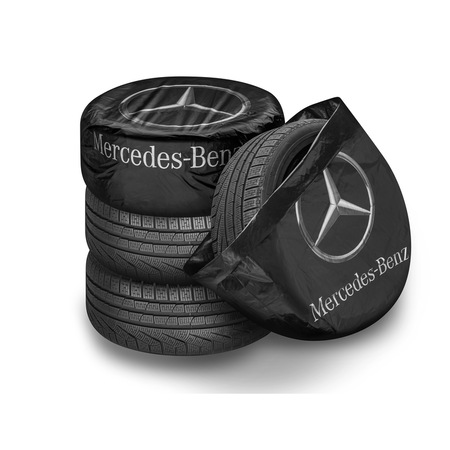 Set 4 huse pentru anvelope, Mercedes-Benz, Negru - eMAG.ro