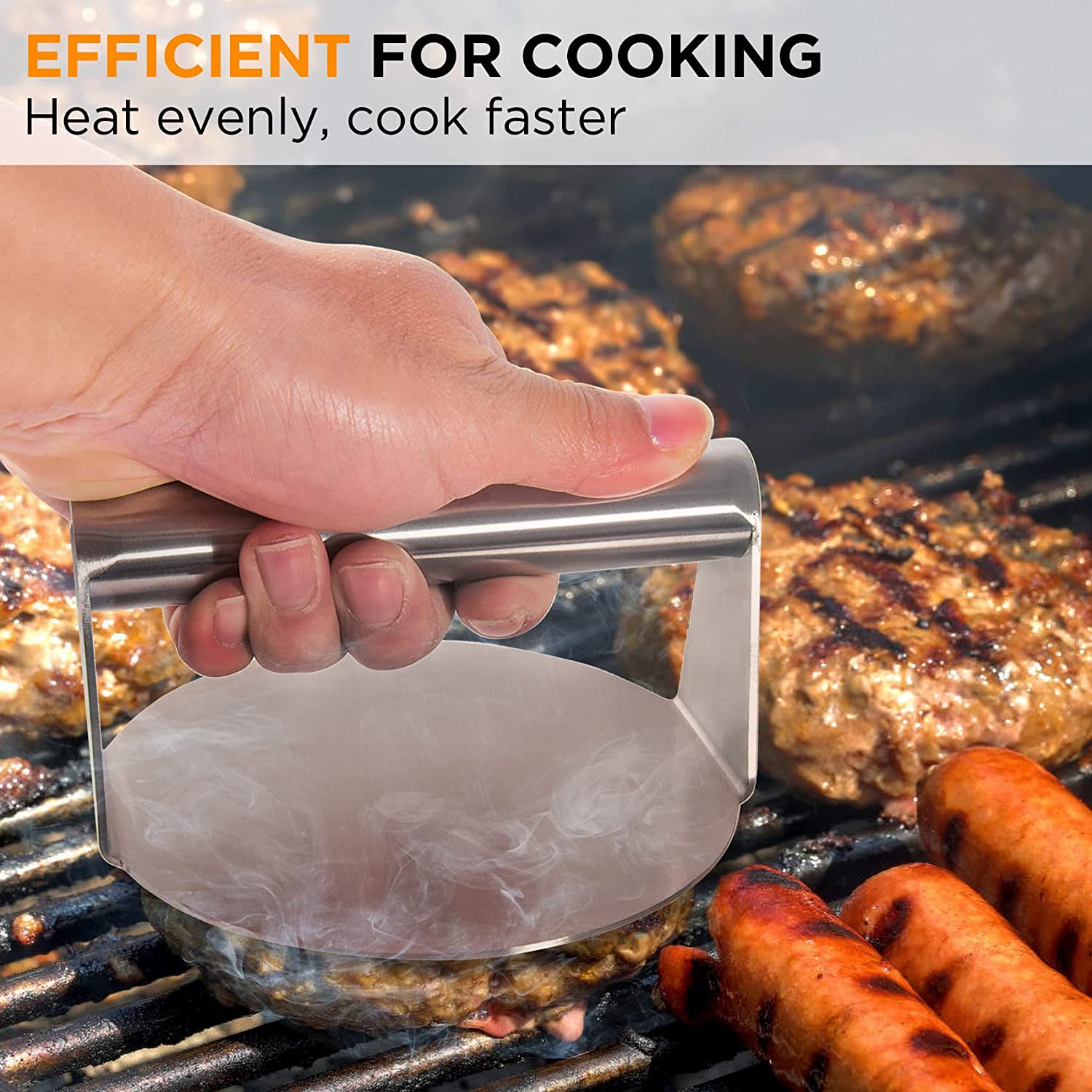 Presa Smash Burger pentru gratar, aplatizat carne din otel inoxidabil ...